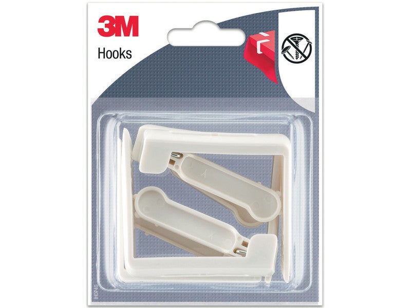 Lot de 4 crochets à clipser 3M, blanc