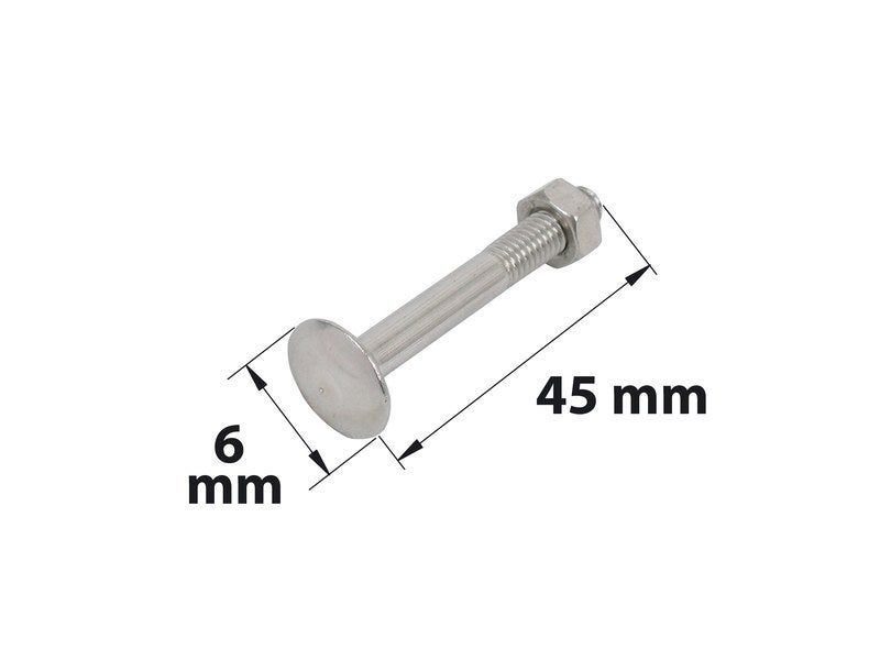 Lot De 8 Boulons Acier Zingué, L.45 X Diam.6 Mm