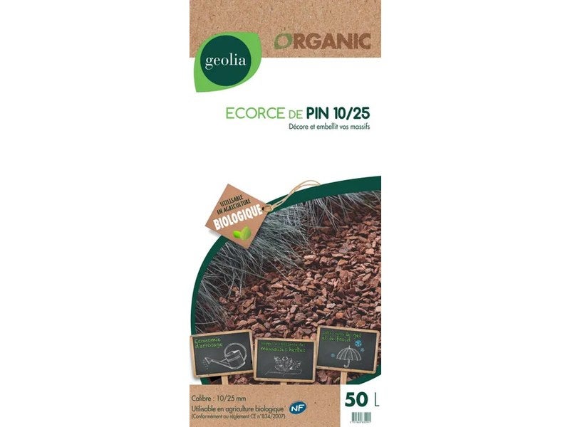 Ecorce de pin GEOLIA 10/25 mm, 50 L