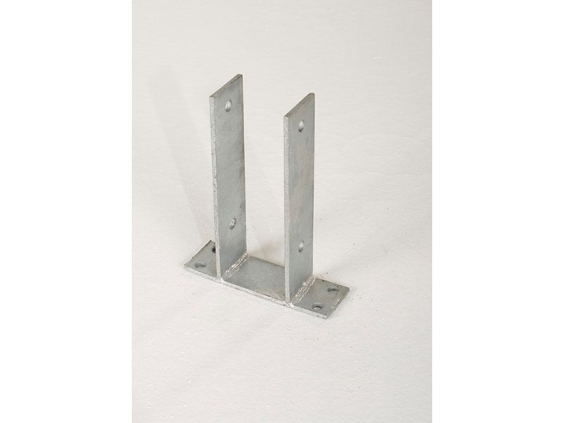 Support a fixer acier en u gris, Hauteur 12 x largeur 10 x Profondeur 6 cm