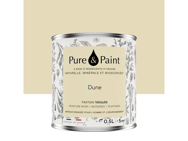 Peinture dune mur, plafond et boiserie , PURE PAINT velours 0.5 l
