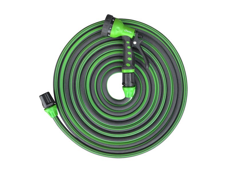 Tuyau extensible polymer D11.5mm 25M + pistolet 8 jets GEOLIA