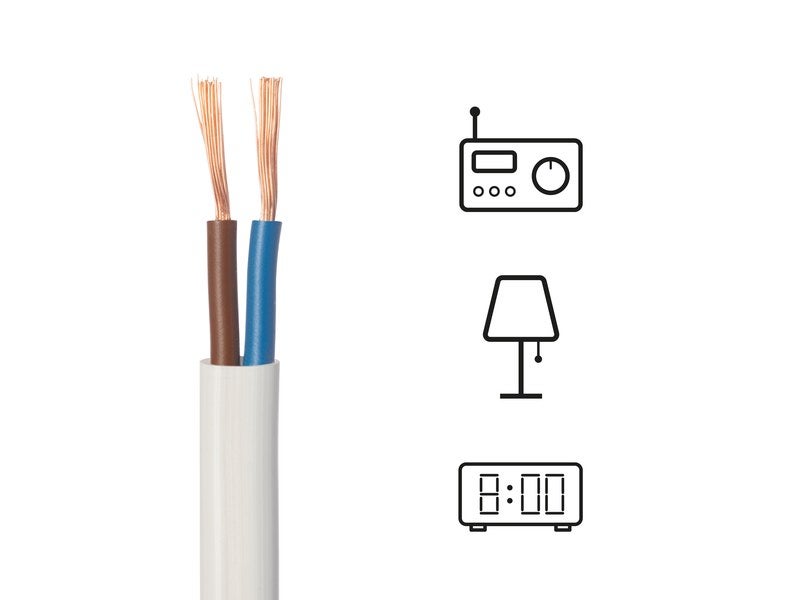 Câble électrique h03vvh2-f, LEXMAN, 2 x 0.75 mm2 blanc 5 m