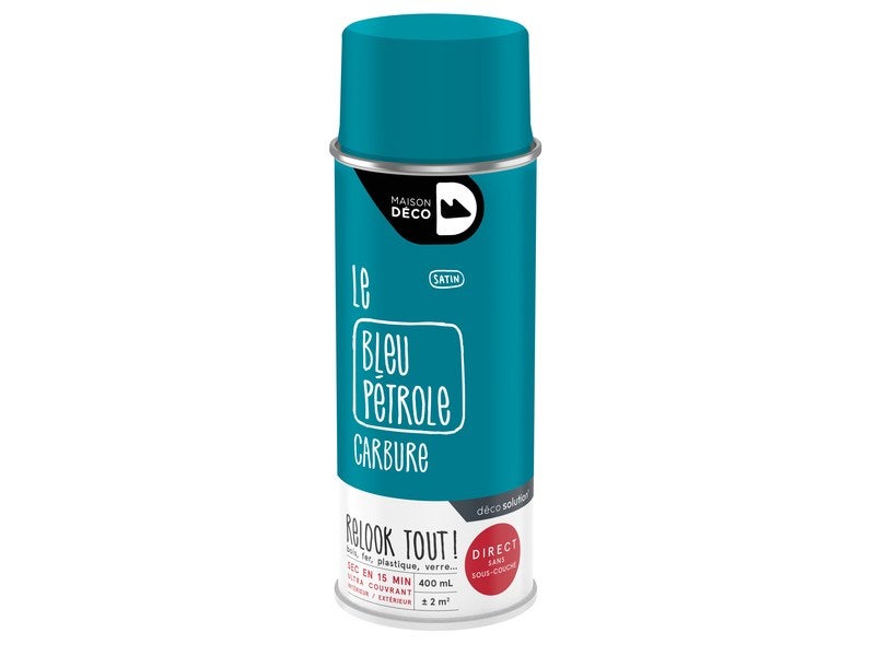 Peinture aérosol Relook Tout MAISON DECO bleu petrol satiné 400 ml