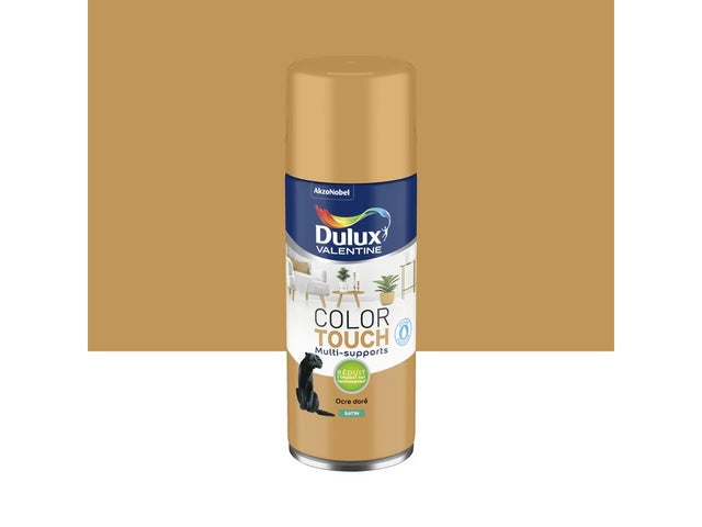 Peinture aérosol Color touch DULUX VALENTINE ocre dorée satiné 400 ml