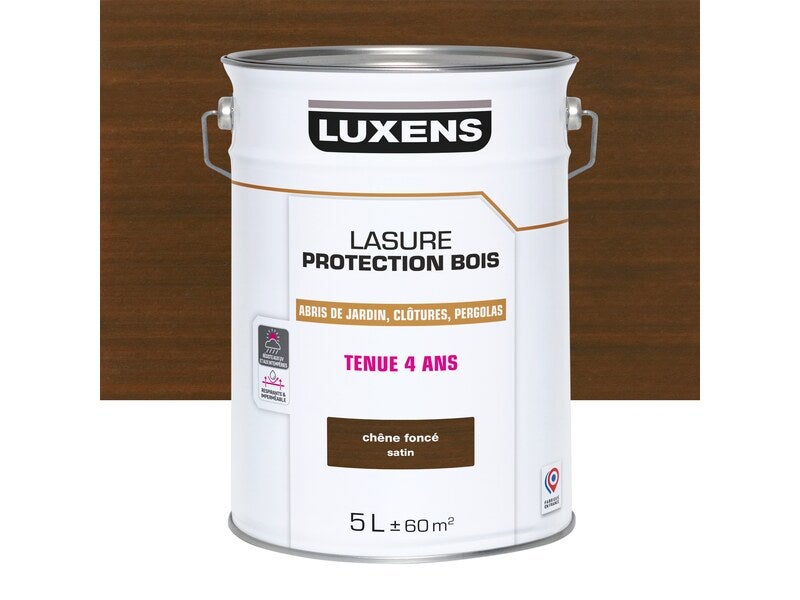 Lasure LUXENS 4 ans chêne foncé satiné 5 litres