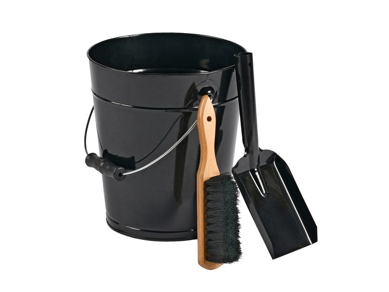 Sceau + pelle en acier + balayette Triga, DIXNEUF, noir